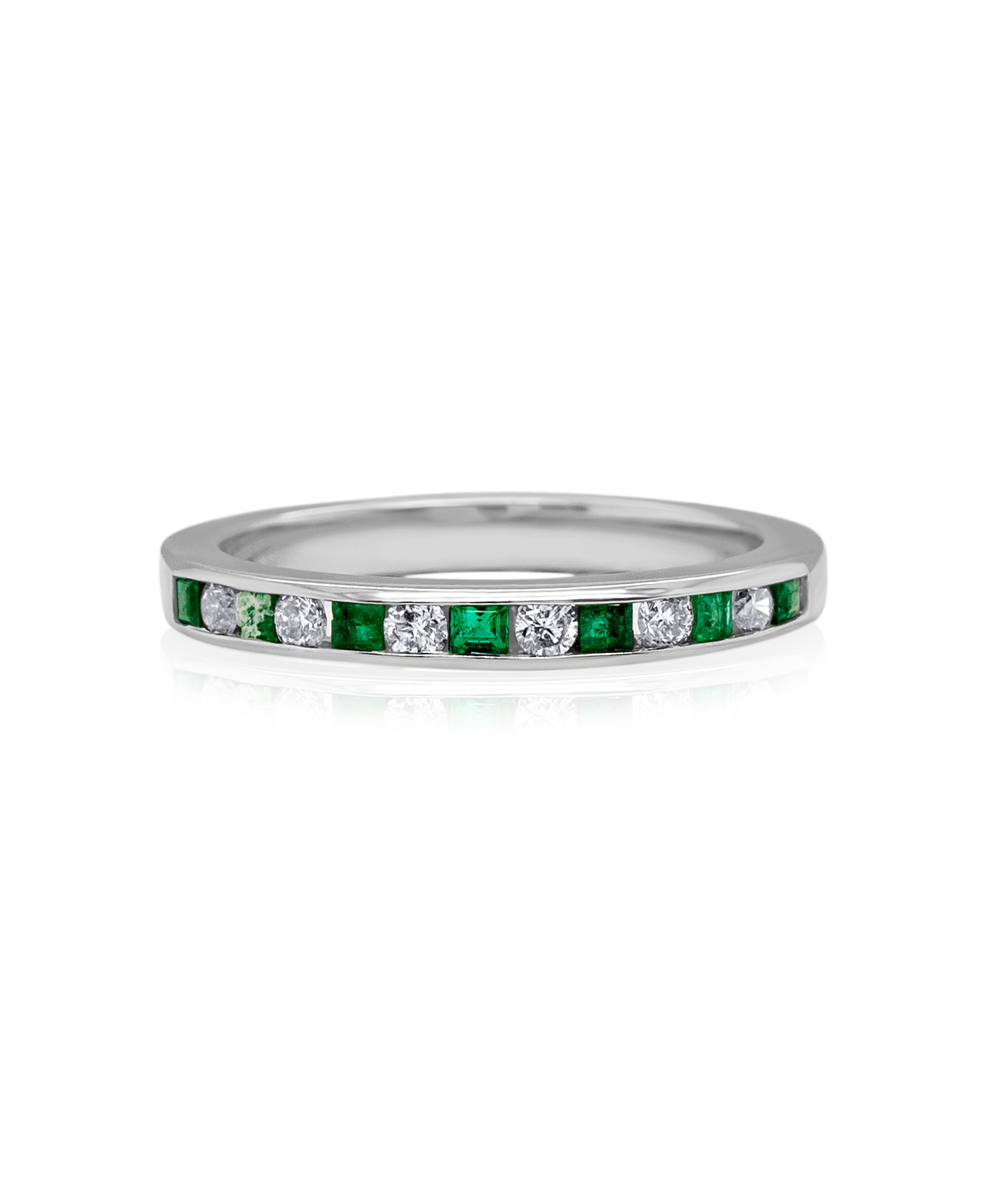 Emerald and Diamond Stacking Ring – Boston Diamond Company